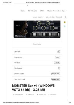 Monster Sax V1: Free VST Download | PDF