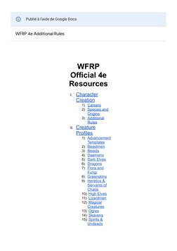 WFRP 4E Comprehensive Resource Guide | PDF
