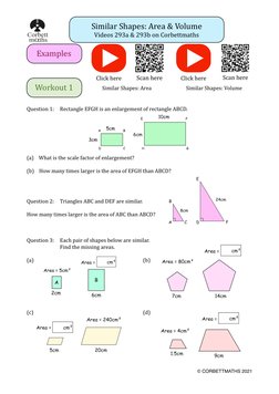 Similar Shapes: Area & Volume Worksheet | PDF | Area | Volume