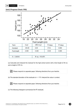 AP Classroom Unit 2 FRQ Scoring Guide | PDF | Errors And Residuals ...