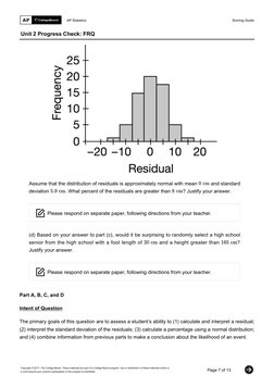 AP Classroom Unit 2 FRQ Scoring Guide | PDF | Errors And Residuals ...