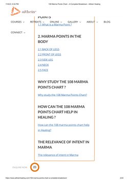 108 Marma Points Chart Overview | PDF | Edema | Prana
