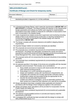 Temporary Works Design Certificate Form C | PDF | Rail Transport ...