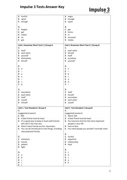 Impulse 3 Test Answer Key | PDF