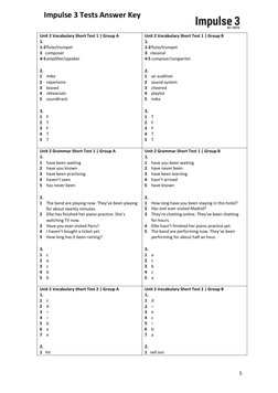Impulse 3 Test Answer Key | PDF