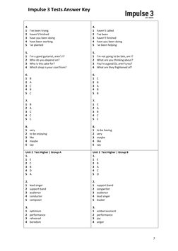 Impulse 3 Test Answer Key | PDF