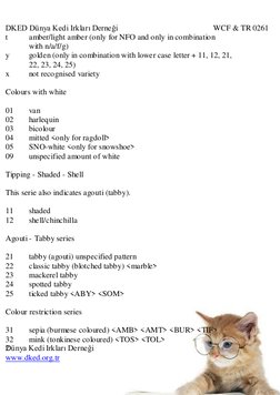 WCF Cat Color Code Guide | PDF | Cats | Animal Breeding