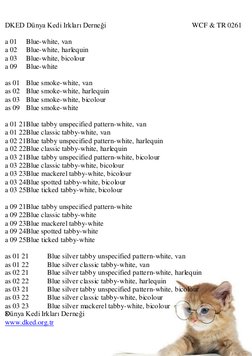 WCF Cat Color Code Guide | PDF | Cats | Animal Breeding