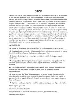 Reglas del juego tradicional Stop | PDF | Deportes y actividades al ...