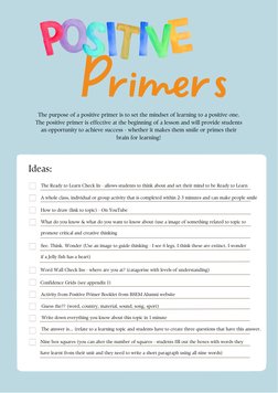 Positive Primers for Classroom Success | PDF | Career & Growth