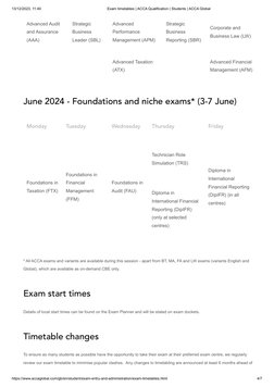 ACCA Exam Dates and Timetable 2023-2024 | PDF | Financial Services ...