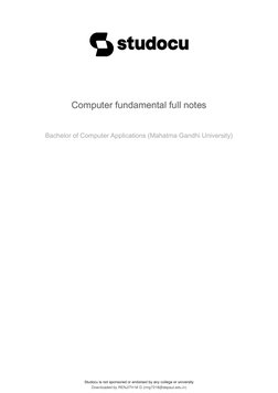 Computer Fundamentals Full Notes | PDF | Computer Data Storage ...