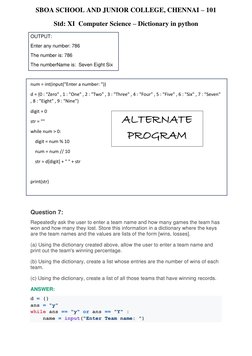 Python Dictionary Exercises for Class 11 | PDF | String (Computer ...