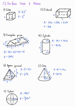 IGCSE Maths - Perimeter, Area, Surface Area, and Volume Notes | PDF
