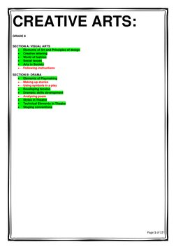 Grade 8 Creative Arts Overview | PDF | Poetry