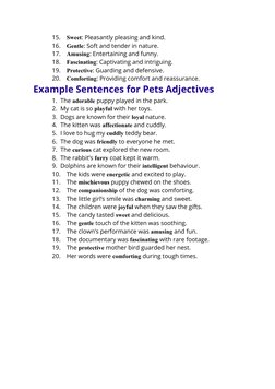 Adjectives for Describing Pets | PDF | Cats | Pet
