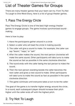 15 Engaging Theater Games for Groups | PDF | Games & Activities