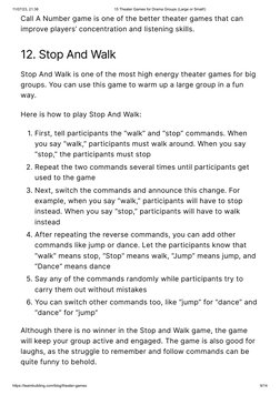 15 Engaging Theater Games for Groups | PDF | Games & Activities