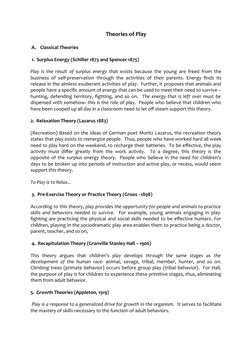 Theories of Play Explained | PDF | Cognitive Development | Thought