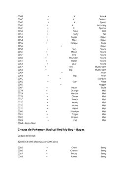 Cheats for Pokémon Radical Red 4.1 | PDF