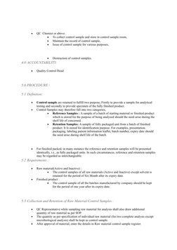 Control Sample Management SOP in Pharma | PDF | Chemistry | Physical ...