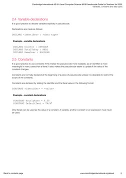 IGCSE Computer Science Pseudocode Prep | PDF | Parameter (Computer Programming) | Data Type