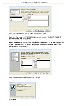 IGCSE ICT Paper 2 Database Revision | PDF | Databases | Microsoft Excel