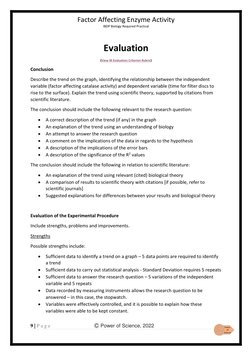 Catalase Activity in Hydrogen Peroxide Experiment | PDF | Catalase ...