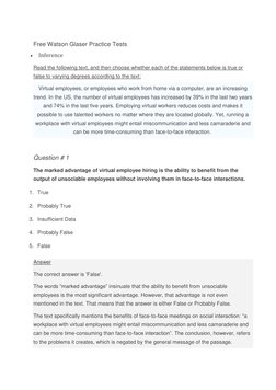 Free Watson Glaser Test Practice Guide | PDF | Inference | Argument