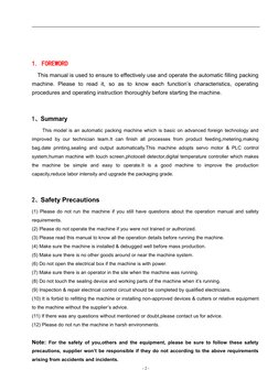 Automatic Packing Machine Manual | PDF