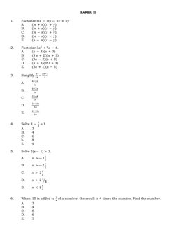 JSS3 BECE Mathematics Past Questions | PDF | Mathematics