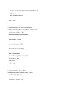 DES Algorithm Implementation in C | PDF | Cryptography | Computer ...