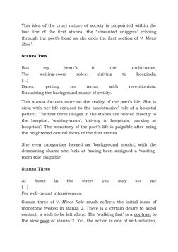 Analysis of "A Minor Role" by U.A. Fanthorpe | PDF | Poetry