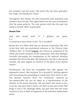 Analysis of "A Minor Role" by U.A. Fanthorpe | PDF | Poetry