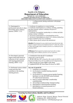 COI and NCOI Indicators in DepEd | PDF | Learning | Behavior Modification