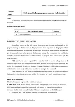 CS3691 Embedded Systems Lab Manual | PDF | Arduino | Microcontroller