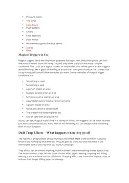D&D 5E Trap Design Guide | PDF | Dungeons & Dragons | Trapping