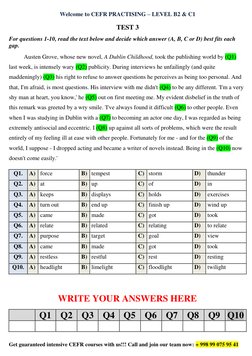 CEFR B2 & C1 Grammar Practice Tests | PDF
