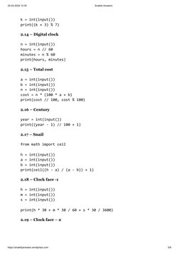 Snakify Python Solutions Overview | PDF | Elementary Mathematics | Numbers
