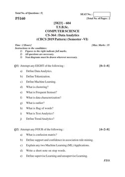 TYBSC (CS) 6th Semester Question Papers | PDF