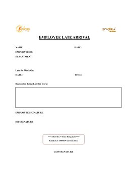 Employee Late Arrival Form | PDF