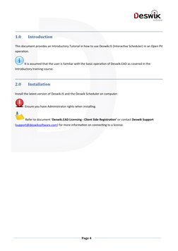 Deswik Interactive Scheduler For Open Pits - Introductory Training ...