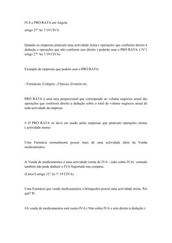 IVA e Pró Rata em Angola: Cálculos e Regras | PDF | Imposto sobre Valor ...