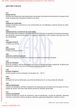 Normas para Gases Medicinais ABNT NBR 12188 | PDF | Gases | Oxigênio