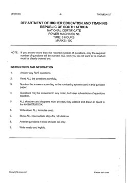 Power Machines N6 Past Papers | PDF