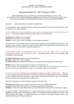 DOLE Report on Safety Committee Organization | PDF | Occupational ...