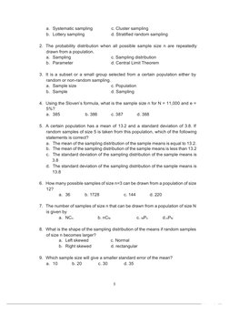 Module 5 Lesson 4 Mean and Variance of The Sampling Distribution of ...