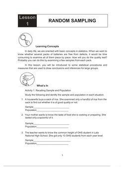 Module 5 Lesson 4 Mean and Variance of The Sampling Distribution of ...