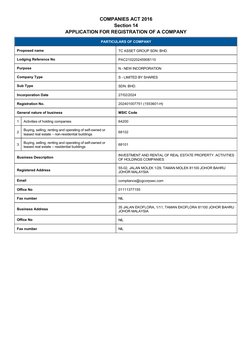 Section 14 Company Registration Form | PDF | Common Law | Justice