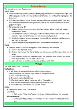 Notepad Basics for Class VI Students | PDF | Graphical User Interfaces ...